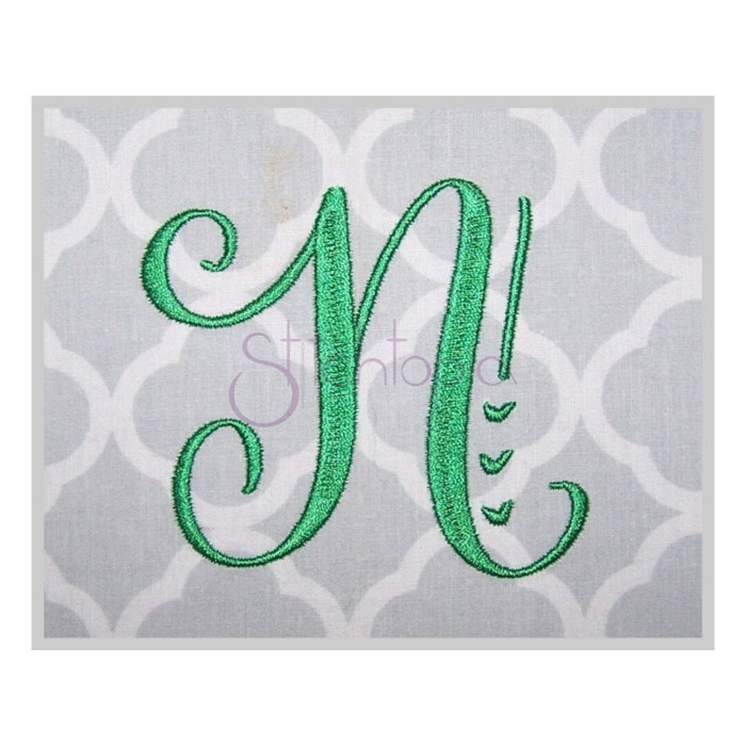 Notting Hill Embroidery Monogram Font 1" 1.5" 2" 2.5" 3" 3.5" - Formats ...