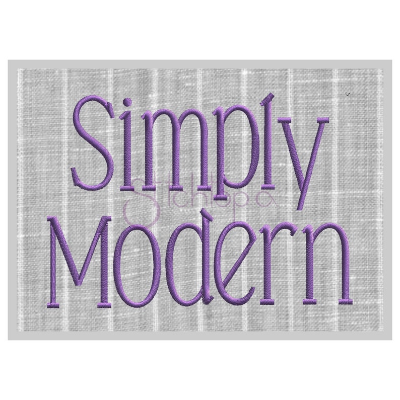 Simply Modern Embroidery Font 1" 1.25" 1.5" 2" 2.5" Format Bx Dst Exp ...