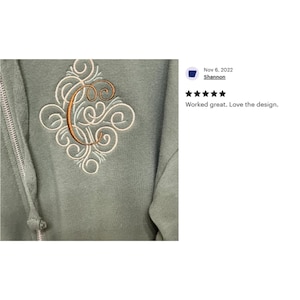 Adorn Monogram Machine Embroidery Font - 5″ 6″ - Formats: Bx Dst Exp ...