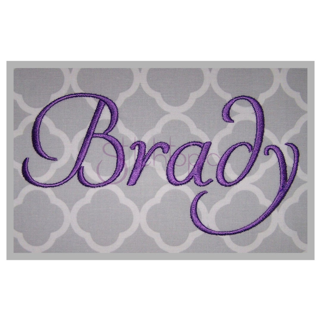 Brady Embroidery Font Set - 1" 1.5" 2" 2.5" 3" - 11 Formats Machine ...