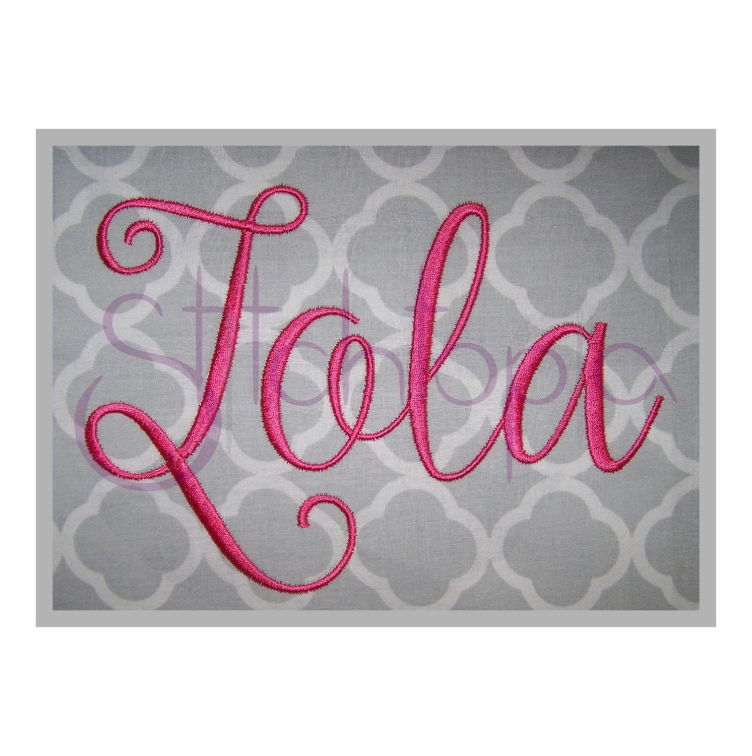 Lola Embroidery Font Set - 1" 2" 3" - Machine Embroidery Font Script ...