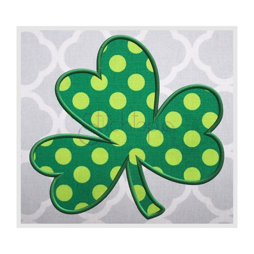 Shamrock Applique Design - 8 Sizes Formats: Dst Exp Hus Jef Pes Sew Shv ...