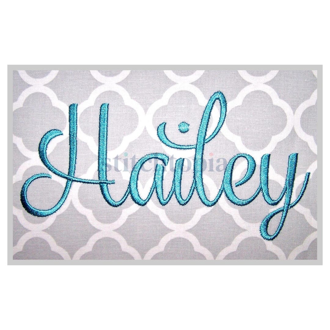 Hailey Embroidery Font #4 – .5" 1″ 1.5" 2″ 2.5" 3″ - 11 Formats BX ...