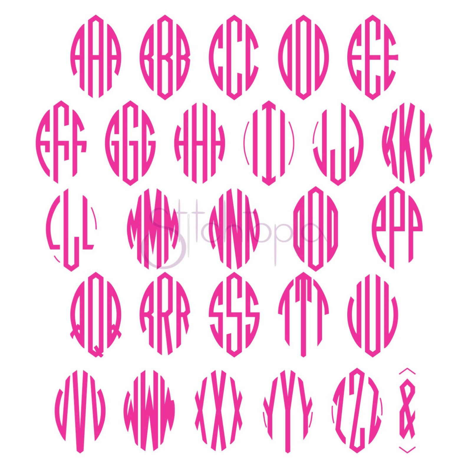 Vintage Oval Complete Set Monograms & Frames 1.5 7 - Etsy