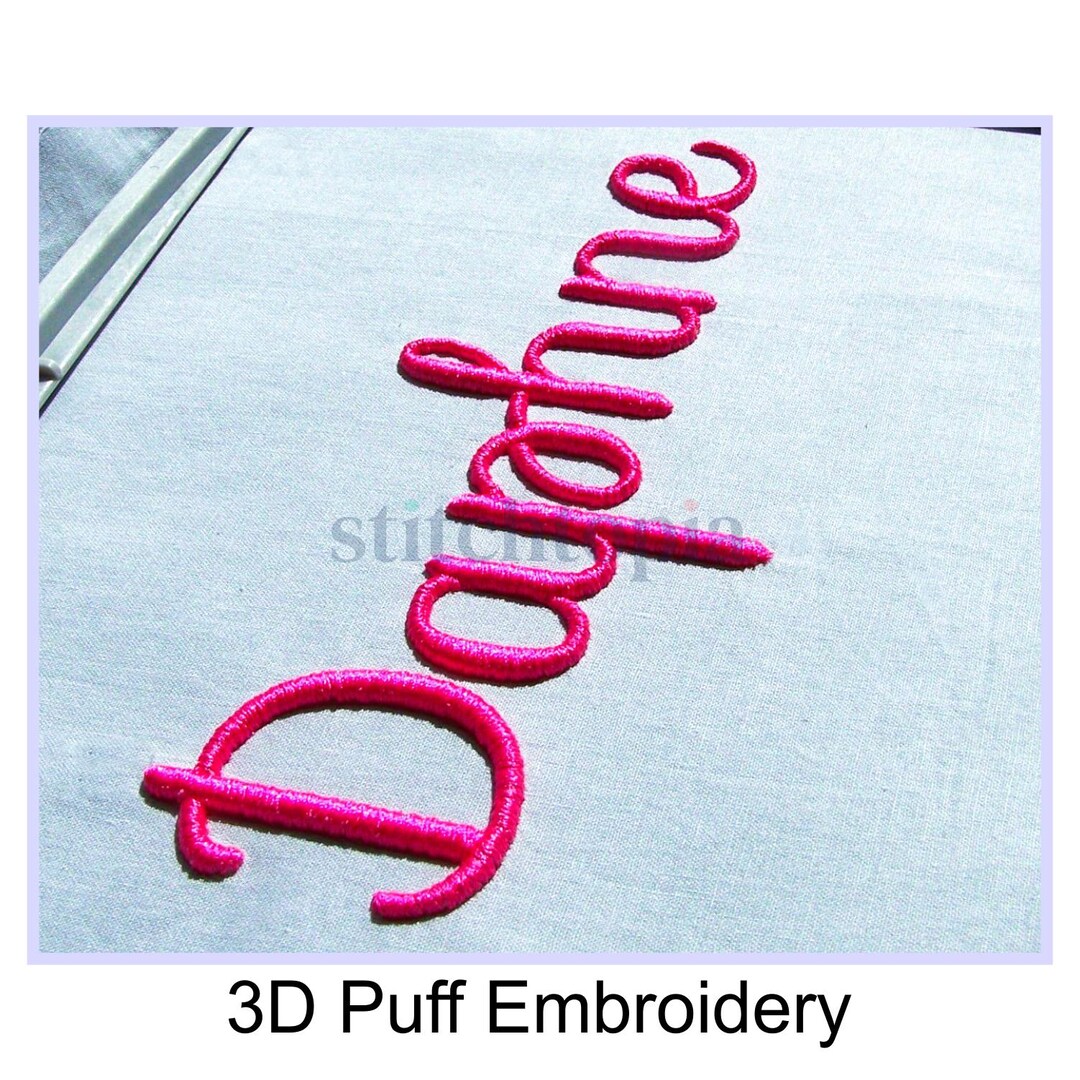 Daphne 3D PUFF Embroidery Font 2