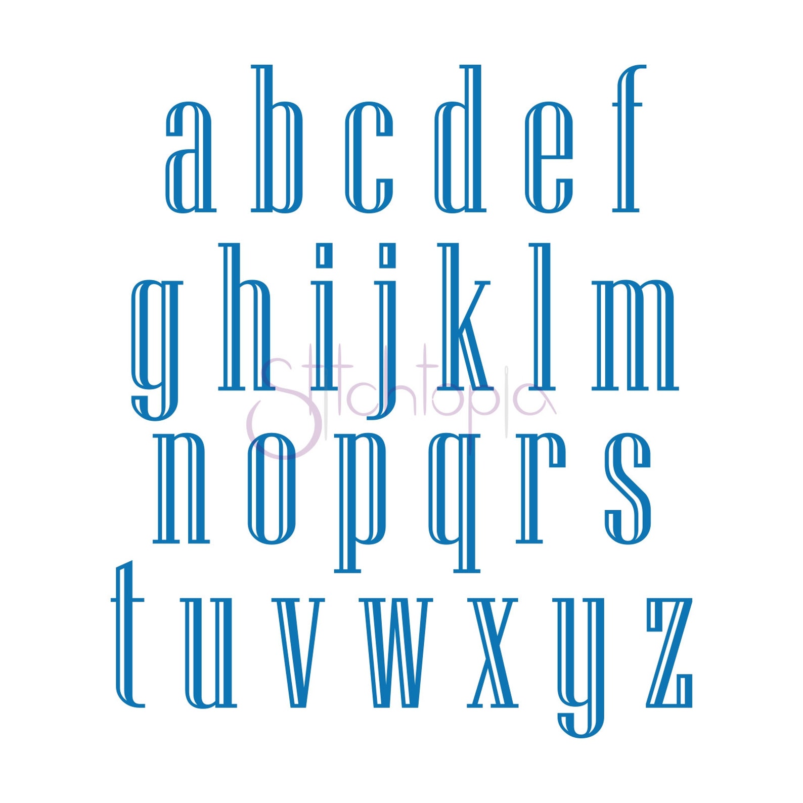 Engraved Lowercase Embroidery Monogram Font - 1.5" 2" 2.5" 3" 4 ...