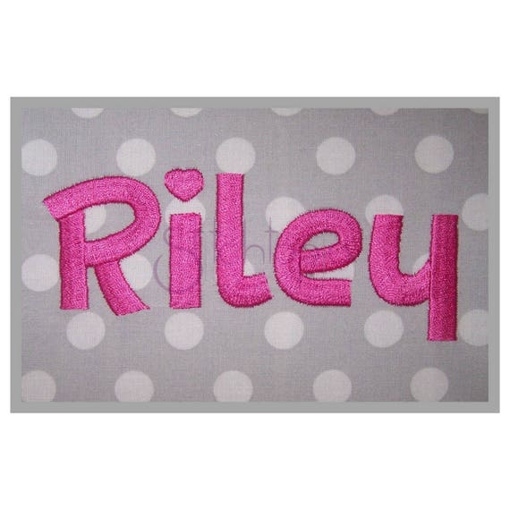 Riley Embroidery Font .5 1 1.5 2 - Etsy