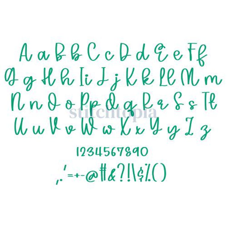 Always Forever Script Embroidery Font 1" 1.25" 1.5" 2" 2.5" Formats: Bx ...