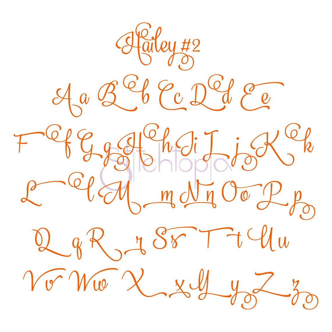 Hailey 2 Embroidery Font Set - .5" 1″ 2.5" 2″ 2.5" 3″ -11 Formats BX ...