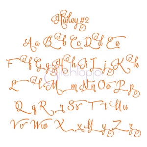 Hailey 2 Embroidery Font Set - .5" 1″ 2.5" 2″ 2.5" 3″ -11 Formats BX ...