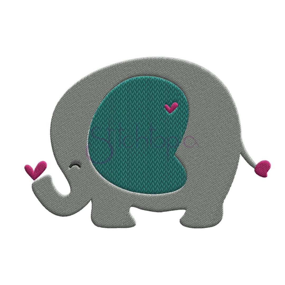 Elephant Embroidery Design - 6 Sizes 10 Formats PES DST EXP Elephant ...