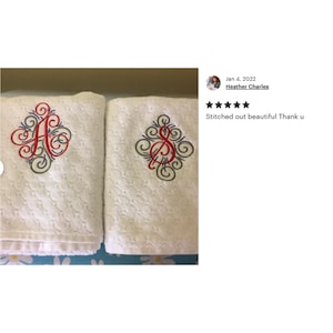 Adorn Monogram Machine Embroidery Font - 5″ 6″ - Formats: Bx Dst Exp ...