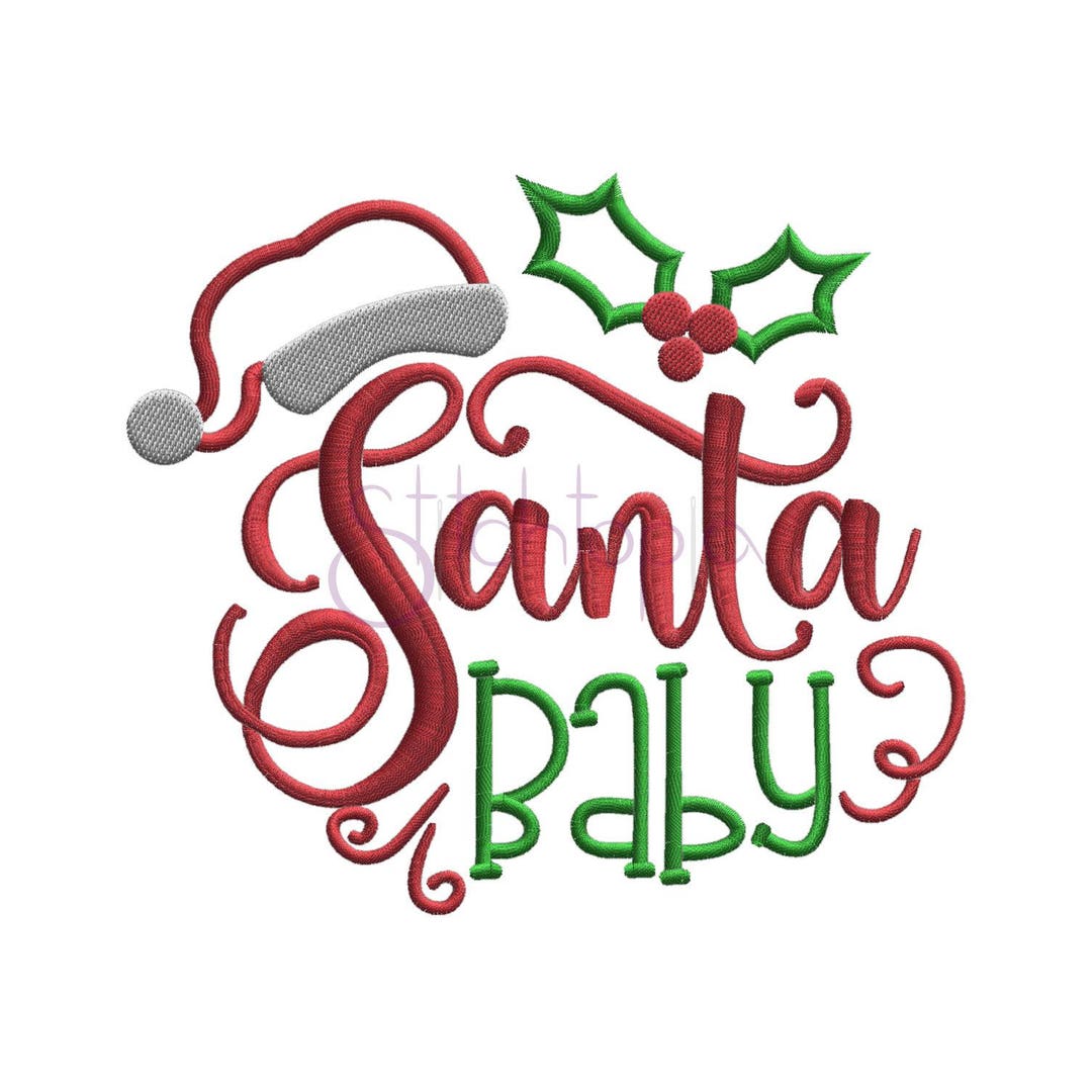 Santa Baby Applique Design - 6 Sizes 10 Formats PES DST Christmas ...