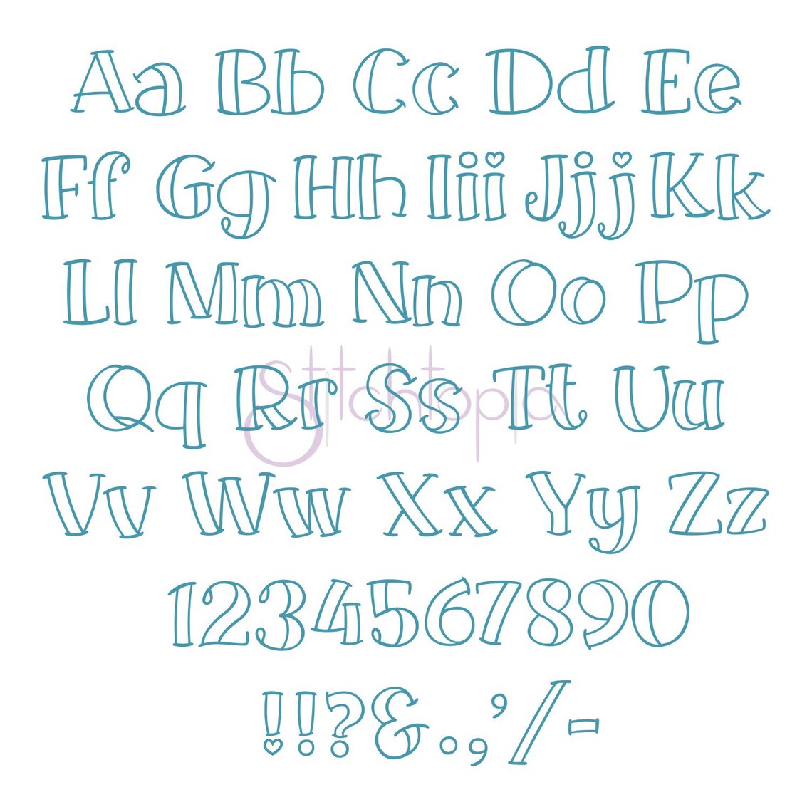 Adele Applique Font 2.5" 3" 3.5" 4" - 11 Formats Bx Dst Exp Hus Jef Pes ...