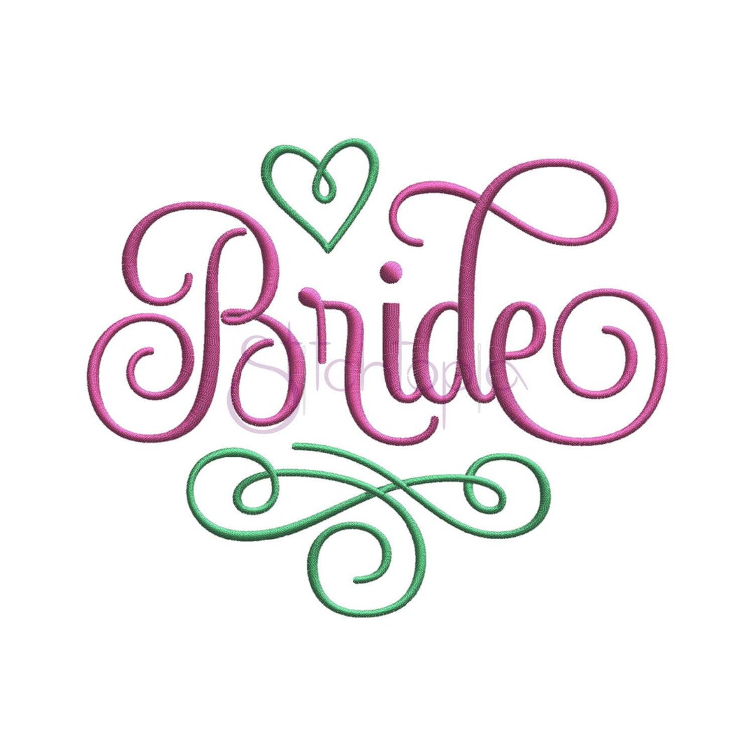 Bride Embroidery Design - 10 Sizes 10 Formats Wedding Embroidery ...