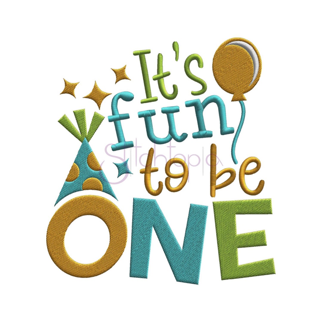 It's Fun to Be One Embroidery Design - 6 Sizes 10 Formats Dst Exp Hus ...