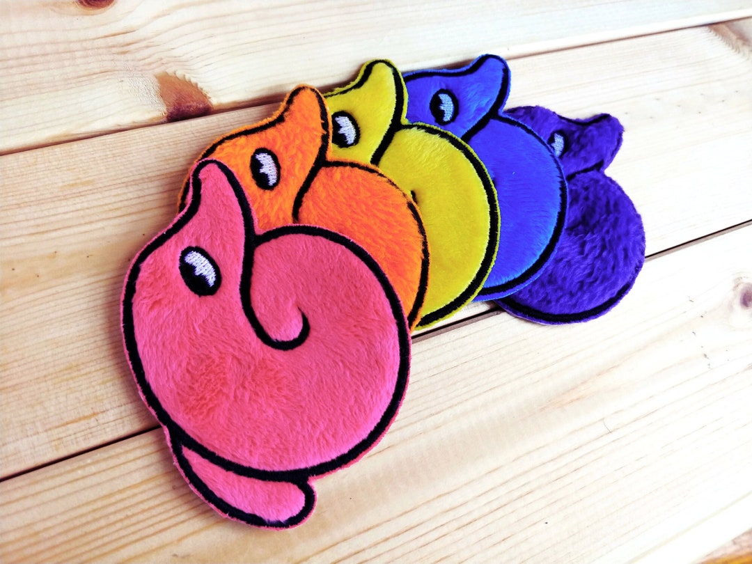 Fuzzy Worm on a String Patches - Iron on Embroidered Patches - Etsy