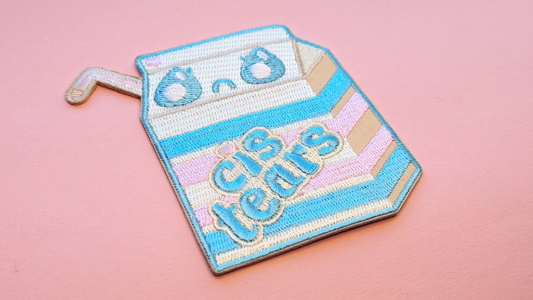 Cis Tears Milk Carton Patch - Trans Embroidered Patch - Etsy