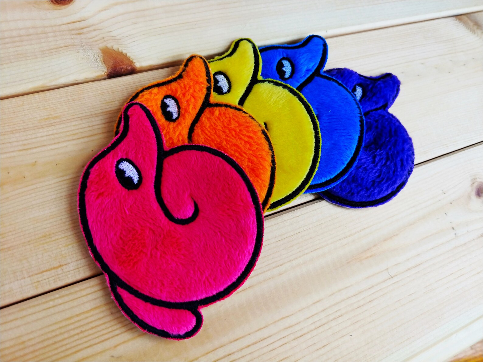 Fuzzy Worm on a String Patches Iron On Embroidered Patches | Etsy