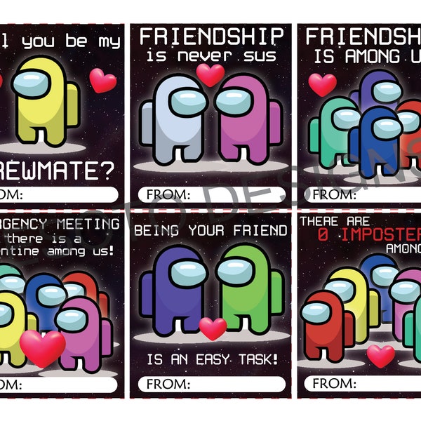 Among Us Valentine Card - Etsy