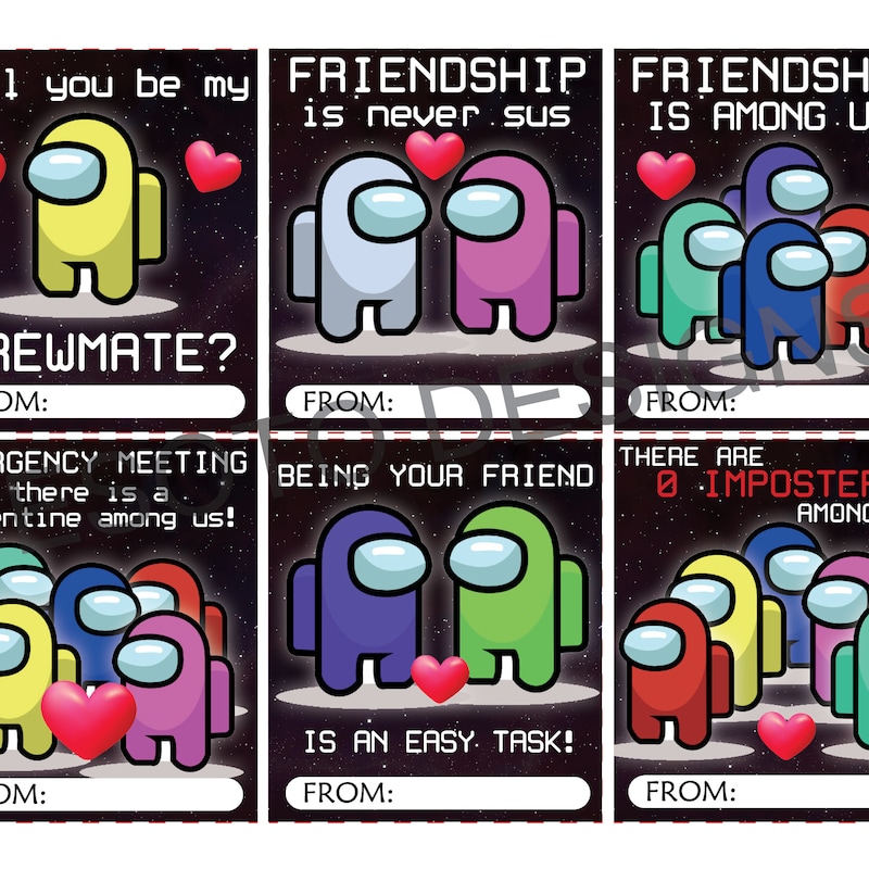 Among Us Valentine Card - Etsy