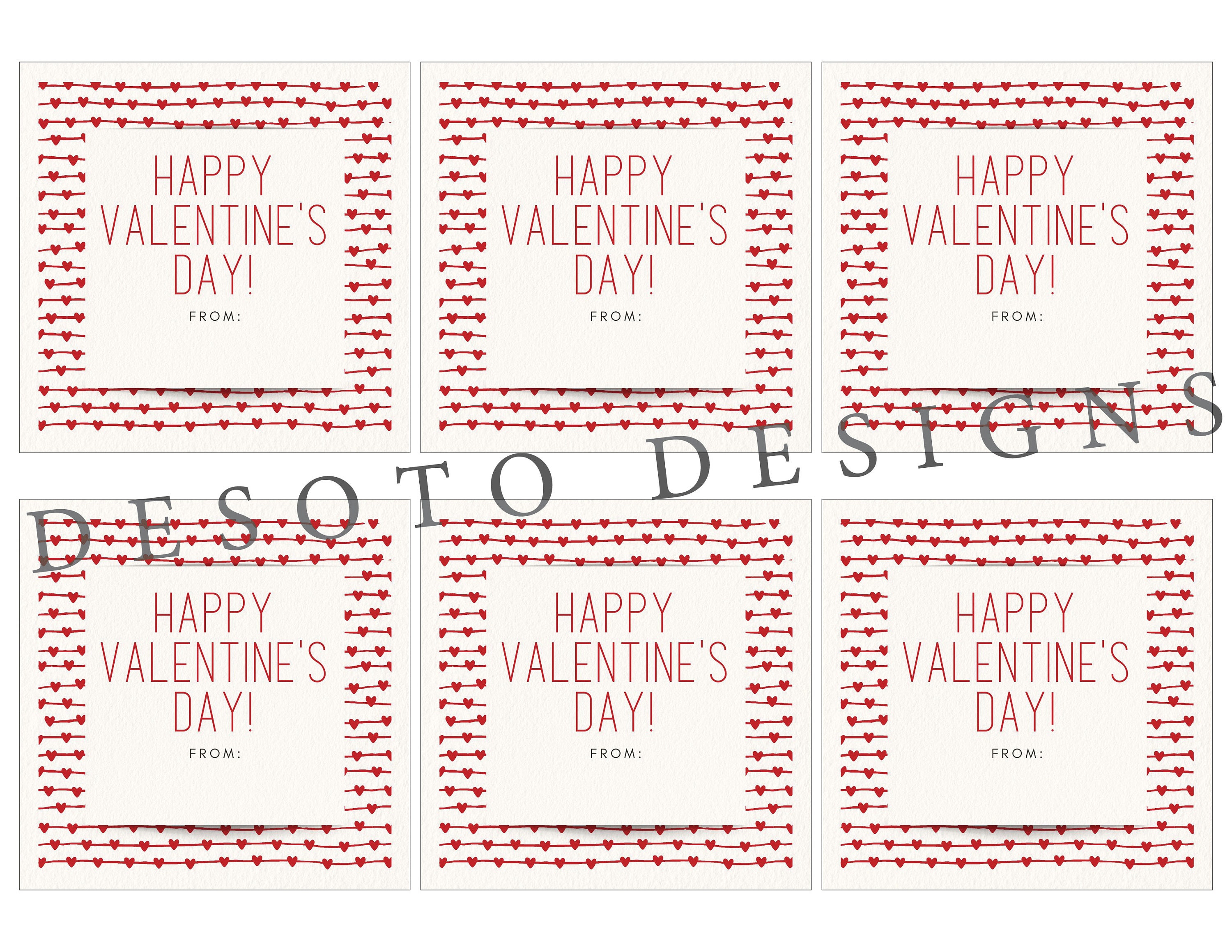 Happy Valentine's Day Instant Download Printable Classroom Cards - Etsy