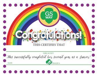 Girl Scouts Second Year Daisy Completion Certificate | Etsy
