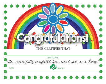 Girl Scouts First Year Daisy Certificate, Girl Scouts First Year Daisy ...