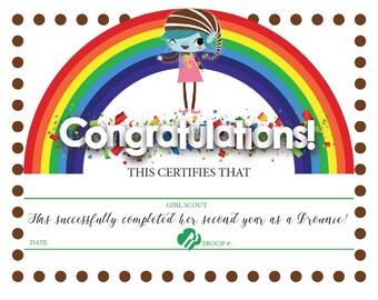 Girl Scouts Second Year Daisy Completion Certificate | Etsy