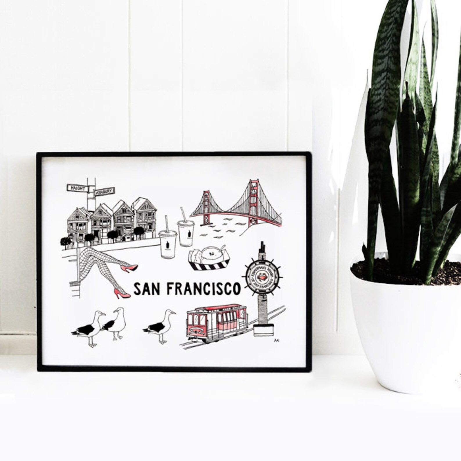 San Francisco Art Print / SF Wall Art / Bay Area Design / SF | Etsy