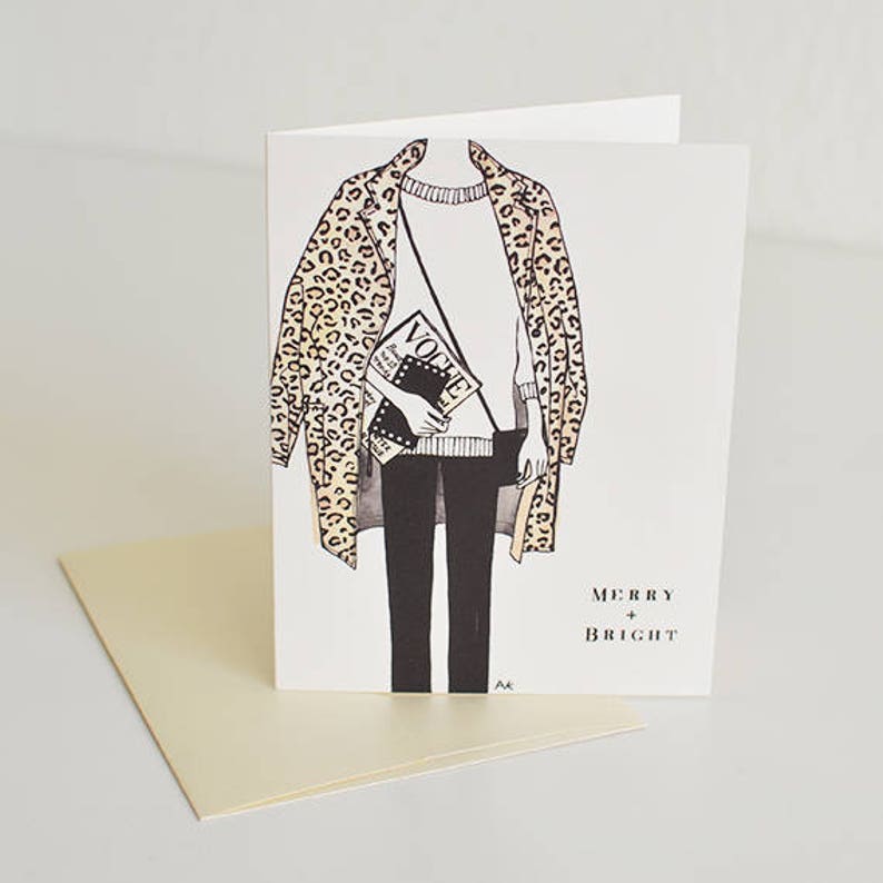 Christmas Card Set of 8 / Stylish Holiday Card/fashion - Etsy