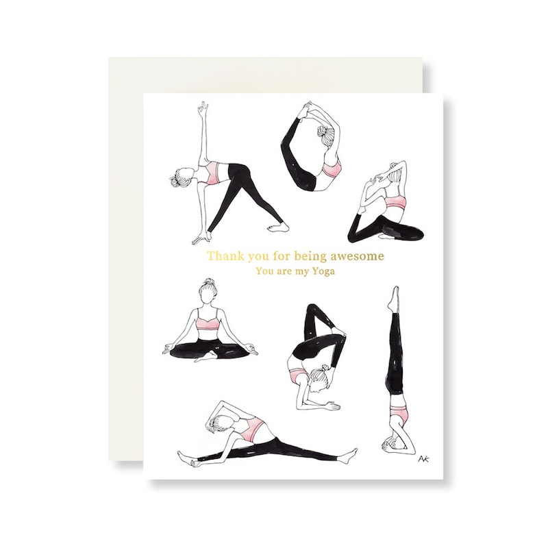 Yoga Note Cards - Etsy