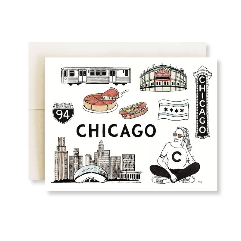 Chicago Card - Etsy