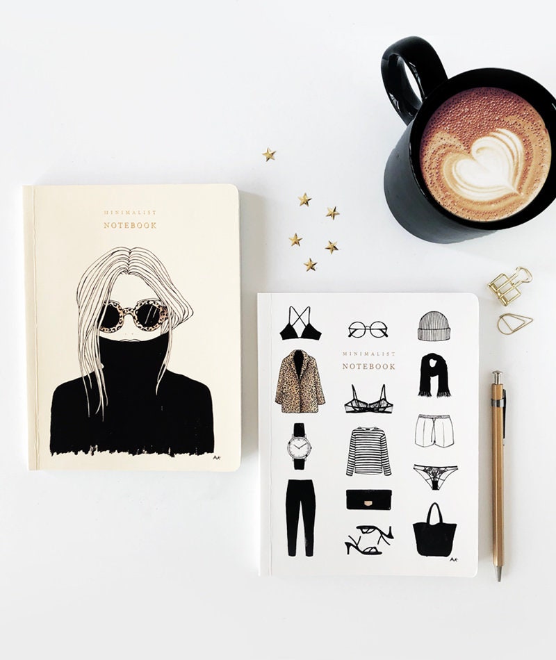 Fashion Girl Notebook/ Fashion Illustration/ Lined Notebook/ - Etsy