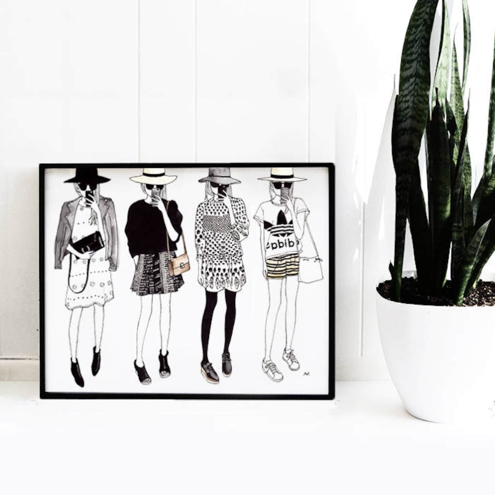 Fashion Wall Art/ Fashion Illustration Print/ Bedroom Wall - Etsy