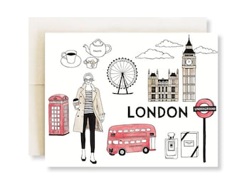 London Card London Skyline Card London Landmarks London - Etsy UK