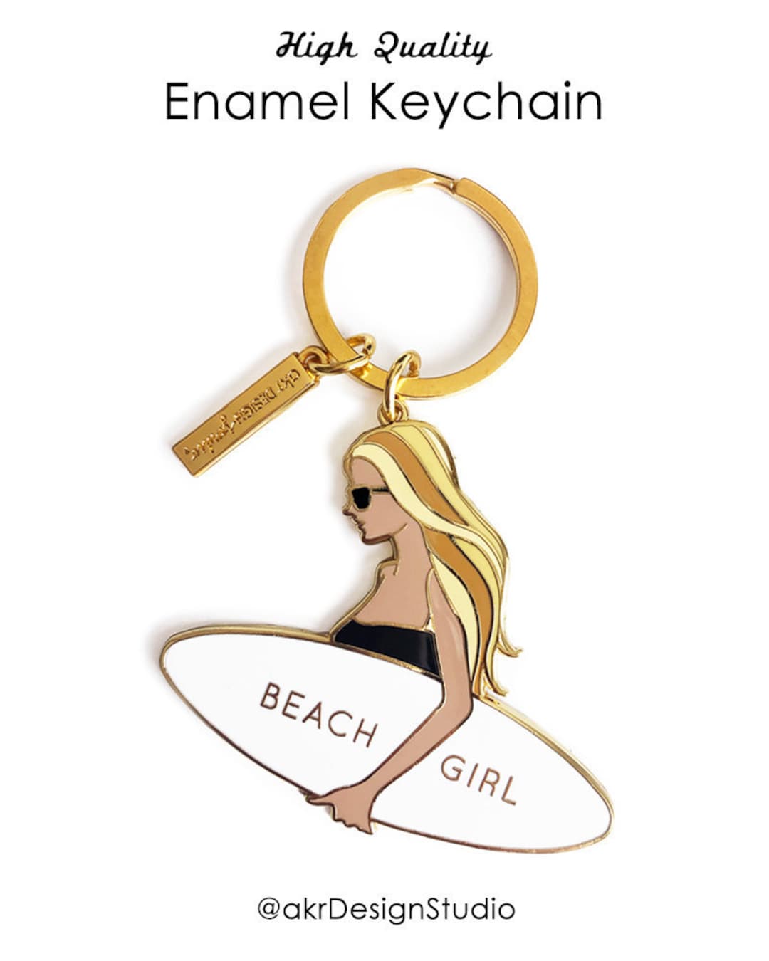 Beach Girl Keychain / Best Friend Gift / Surfer Girl Keychain / Best ...