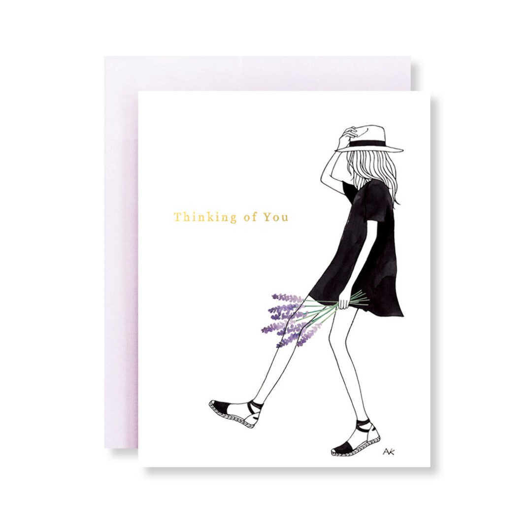 Lavender Thinking of You Card/ Sympathy Card/ Condolence Card/ Get Well ...