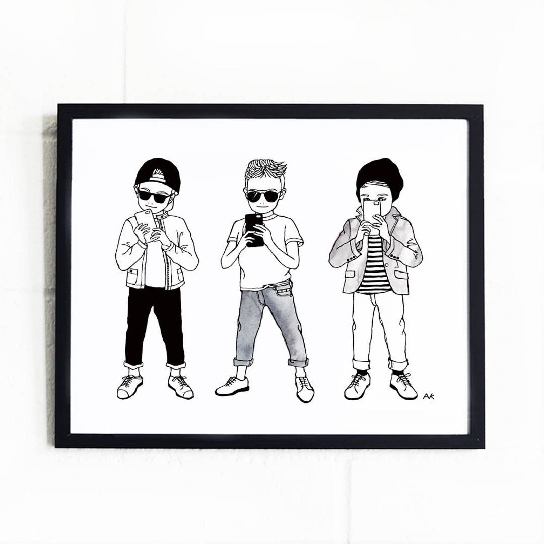 Boys Room Decor/ Boy Nursery Decor/ Kids Room Decor/ Boy Illustration ...