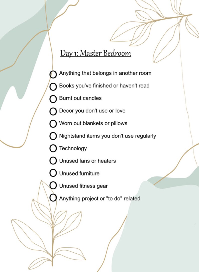 Decluttering Checklist Room by Room Printables - Etsy