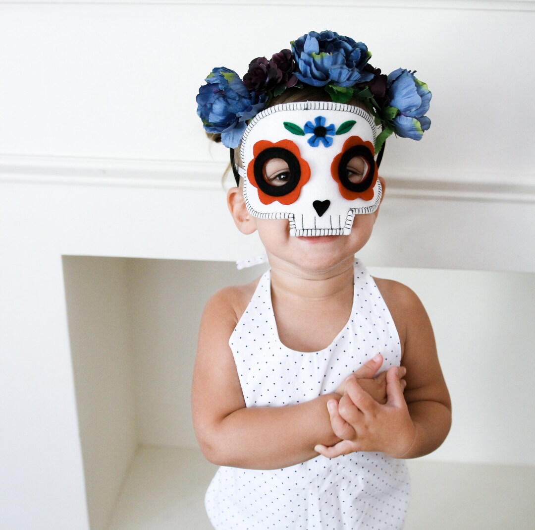 Child's Sugar Skull Halloween Mask Day of the Dead Mask - Etsy