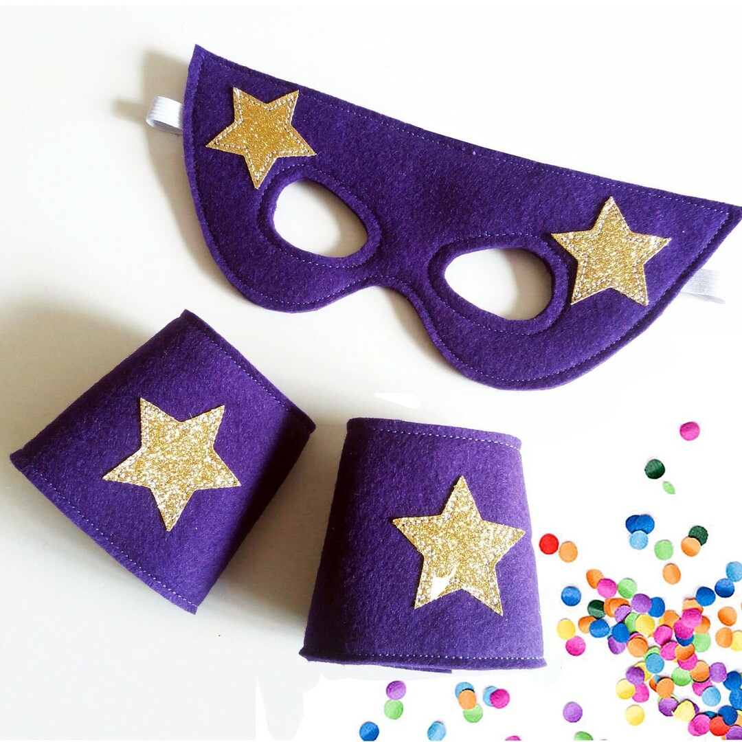 Felt Superhero Mask and Cuffs Costume Set - Dress up Gift for Kids - Etsy