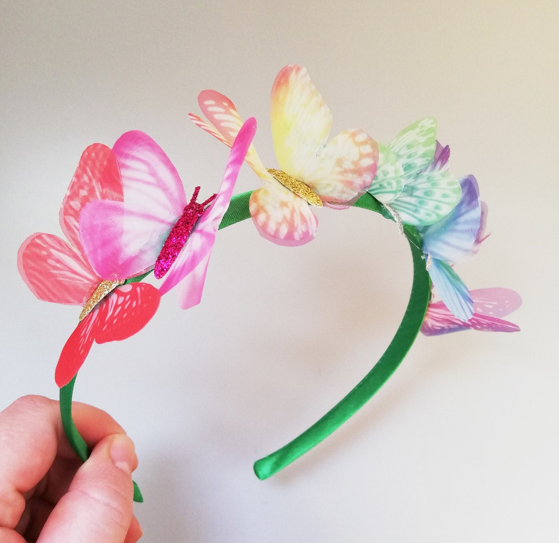 Rainbow Butterfly Crown - Etsy