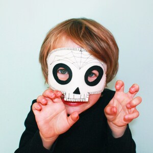 Child's Skeleton Mask - Skull Mask - Sugar Skull Mask - Halloween Mask ...