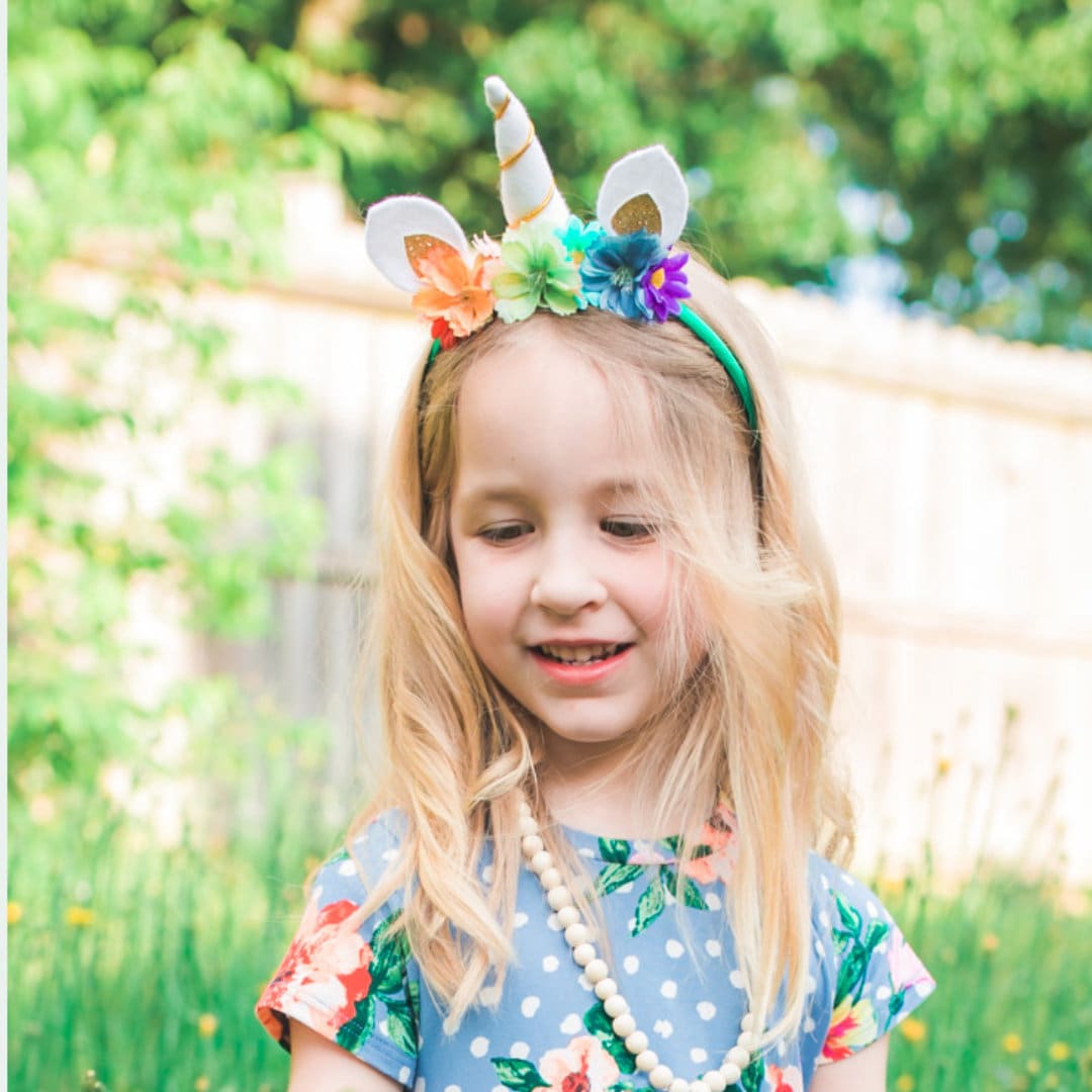 Handmade Rainbow Floral Unicorn Headband for Children - Etsy