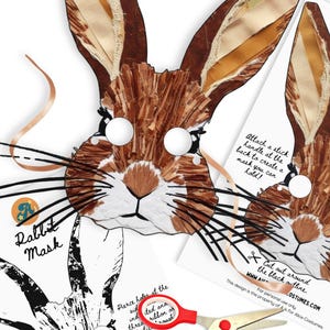 Printable Rabbit Mask - Print at Home - Animal Mask Template - Home ...