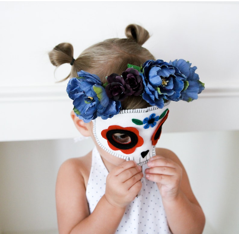 Child's Sugar Skull Halloween Mask Day of the Dead Mask | Etsy