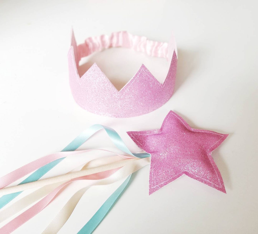 Pink Wand and Crown Magic Wand Princess Crown and Wand Fairy Costume ...