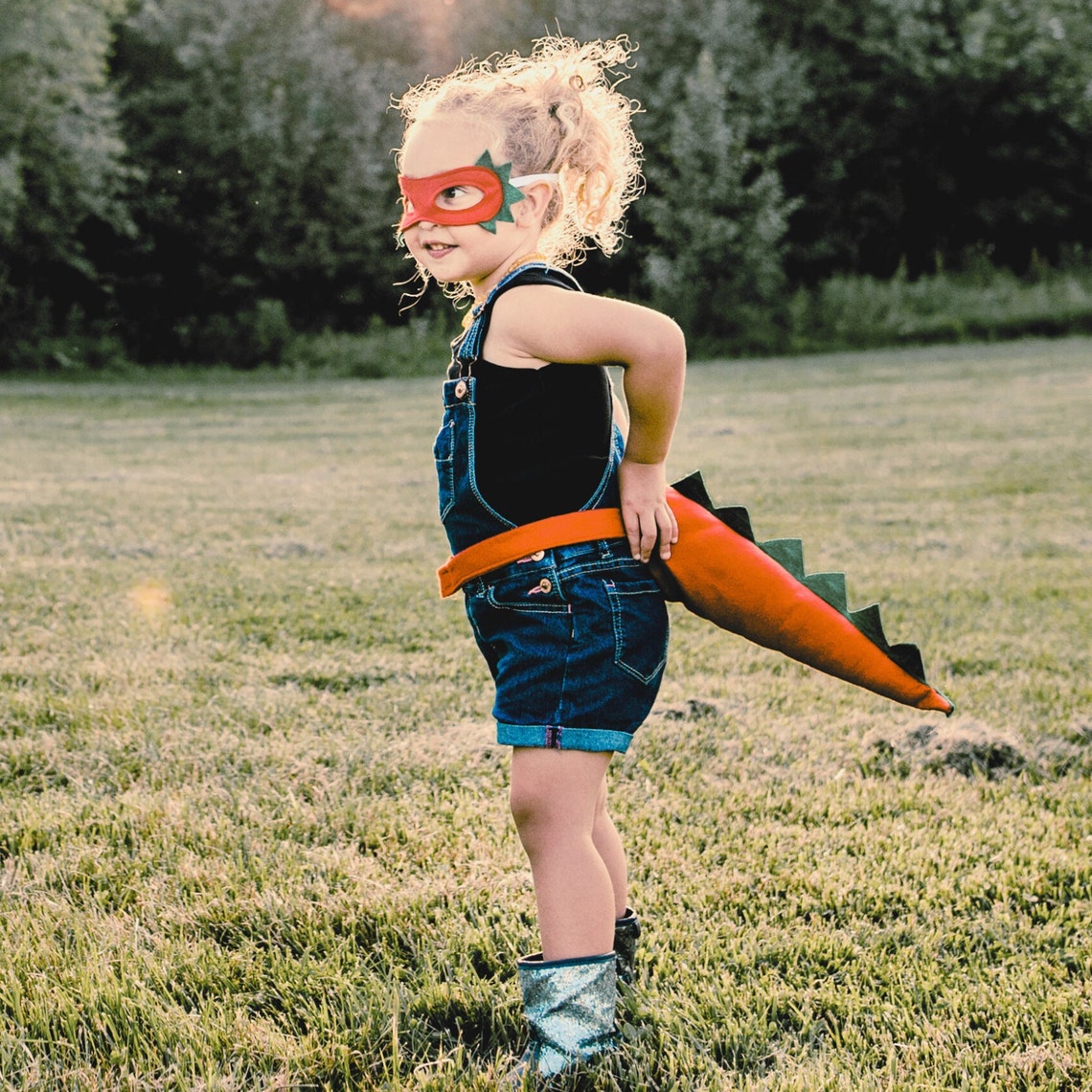 Children's Red and Green Dress up Dragon Tail - Monster Tail Costume - Etsy