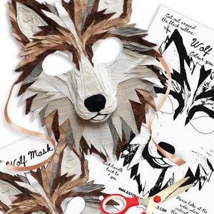 Printable Wolf Mask - Print at Home - Animal Mask Template - Home Decor ...